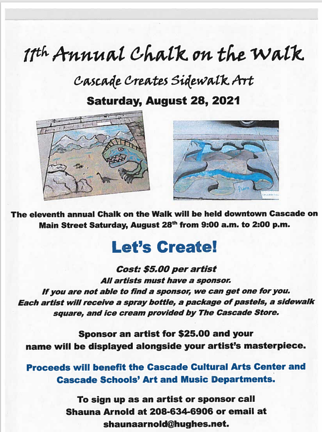 Past Event: Chalk on the Walk 2021 - Cascade Chamber of Commerce