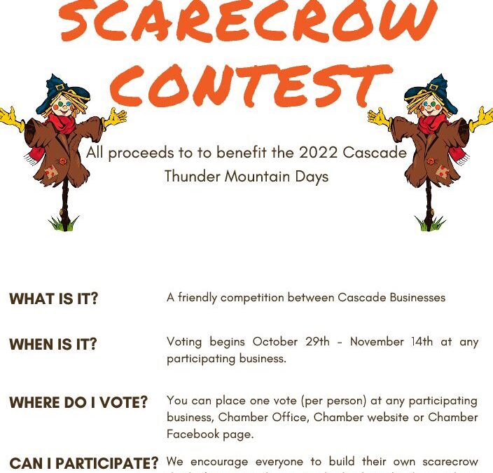 Cascade Chamber 2nd Annual Scarecrow Contest Oct 2021.Flyer - Cascade ...
